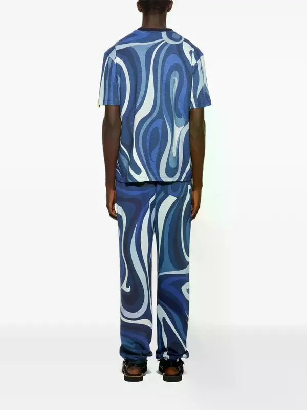 Emilio Pucci Marmo-print Track Pants - Blue