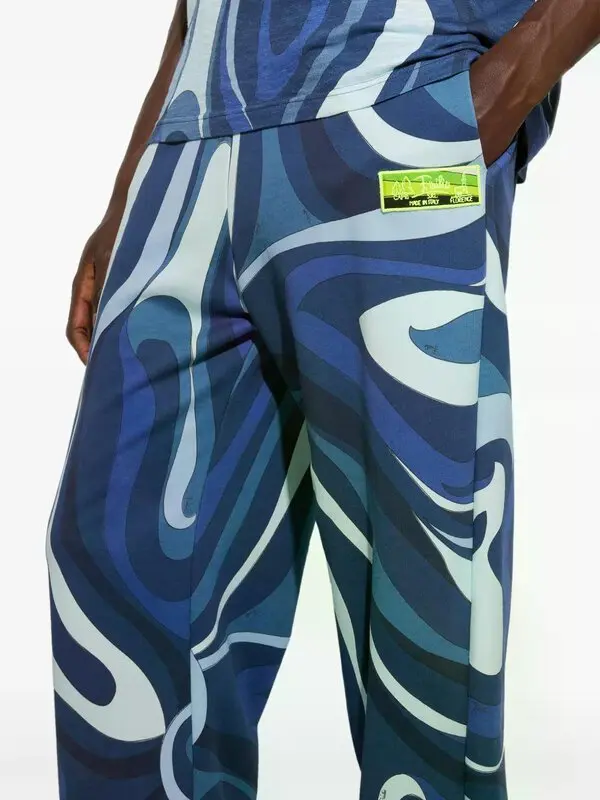 Emilio Pucci Marmo-print Track Pants - Blue