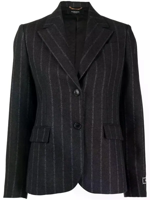 Versace Logo-pinstripe Blazer