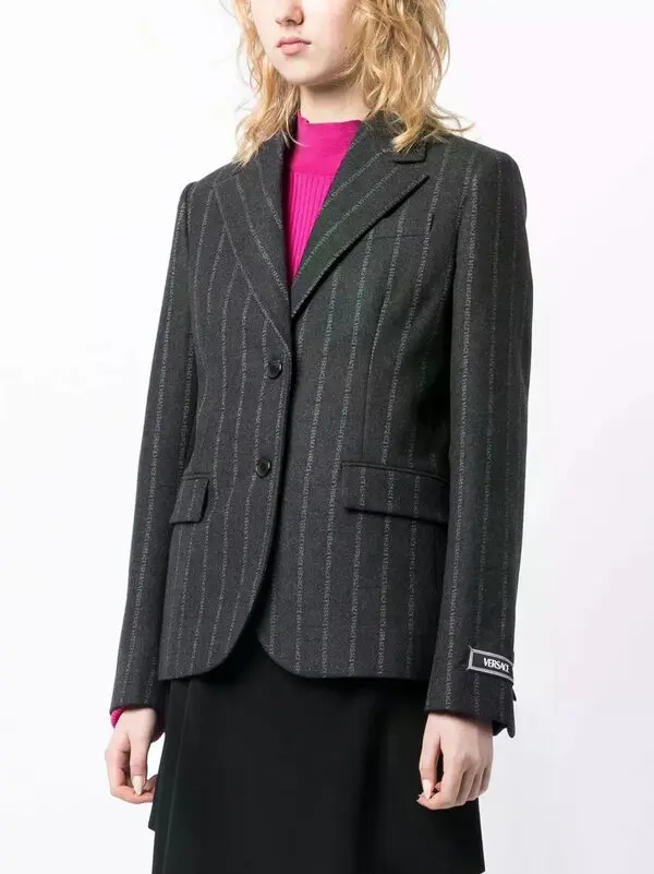 Versace Logo-pinstripe Blazer