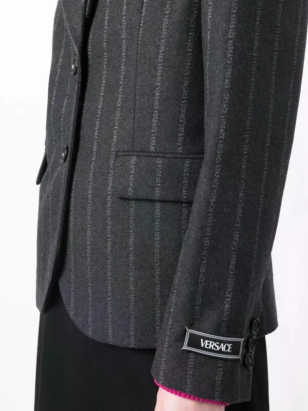 Versace Logo-pinstripe Blazer