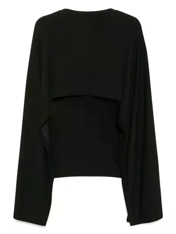 Goen.j Ribbed Cape Top - Black