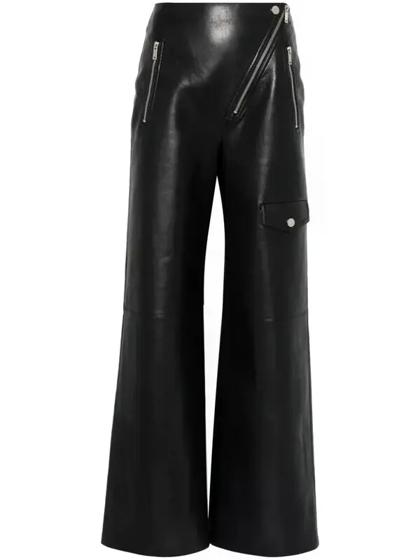 Nanushka Leather Wide-leg Trousers
