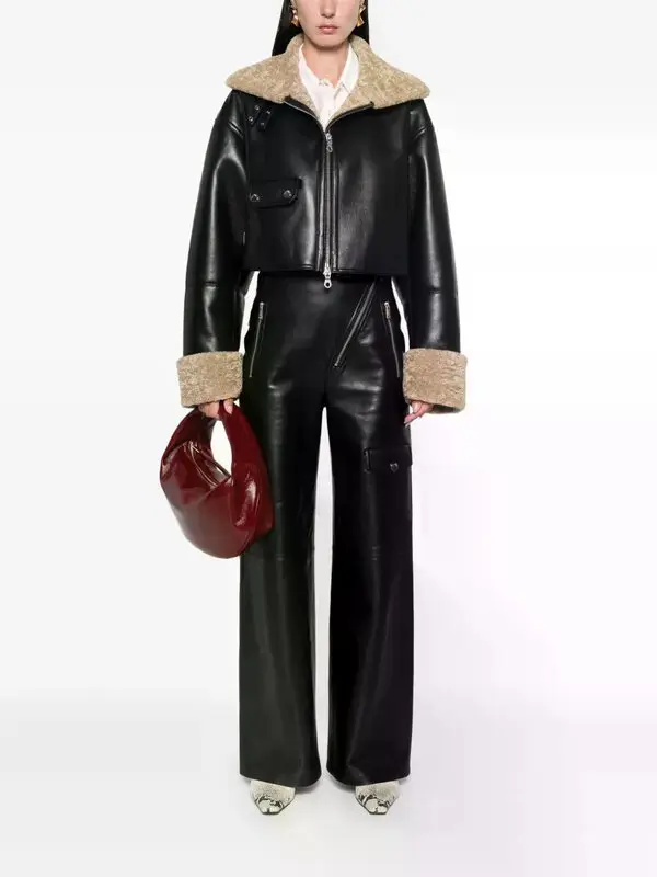 Nanushka Leather Wide-leg Trousers