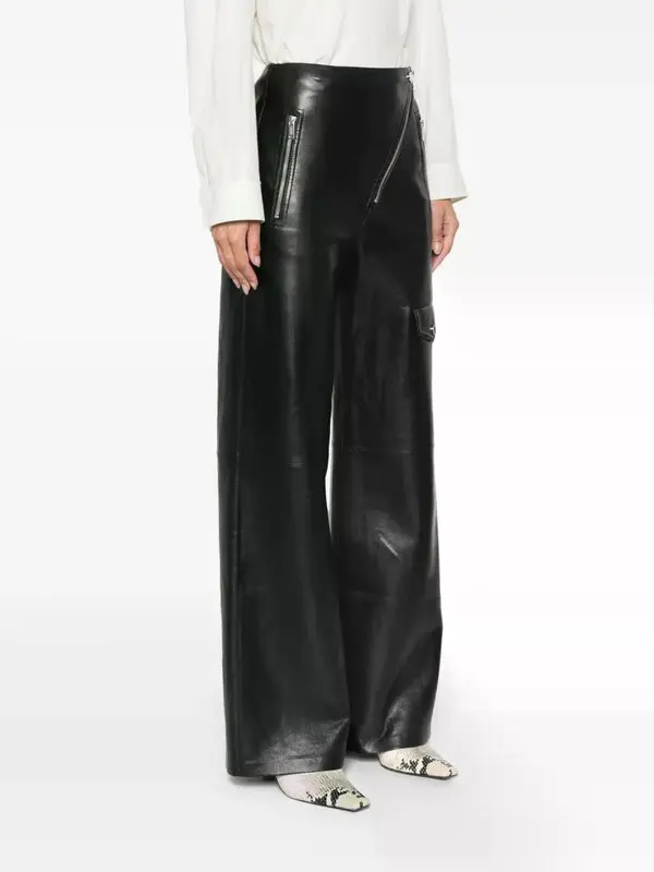 Nanushka Leather Wide-leg Trousers