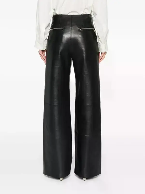 Nanushka Leather Wide-leg Trousers