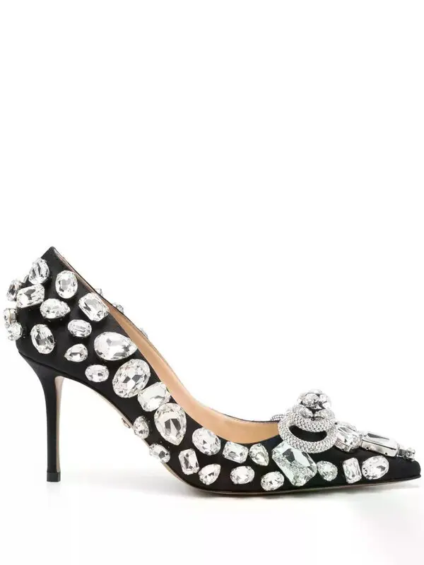 Mach & Mach 80mm Crystal-embellished Satin Pumps