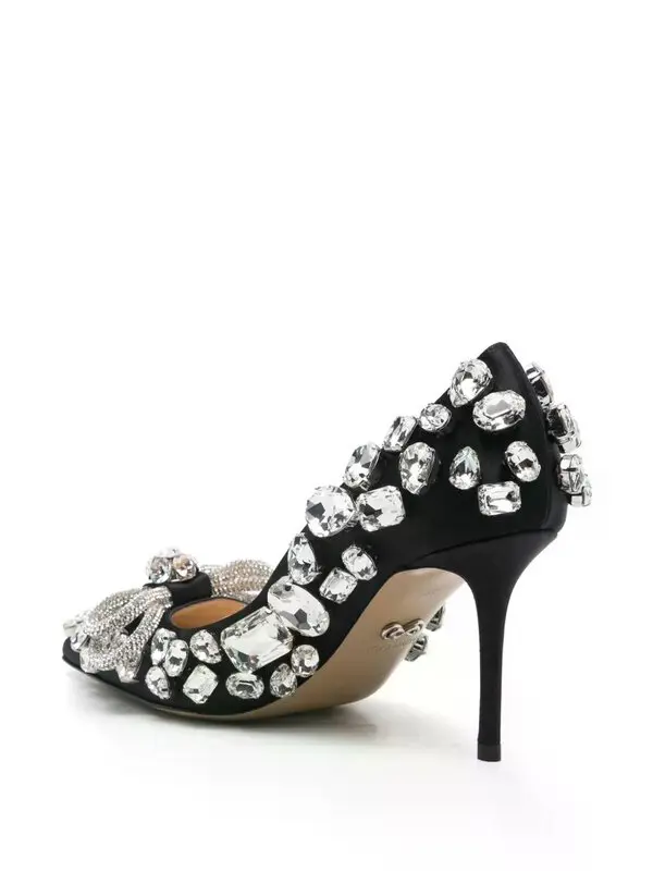 Mach & Mach 80mm Crystal-embellished Satin Pumps