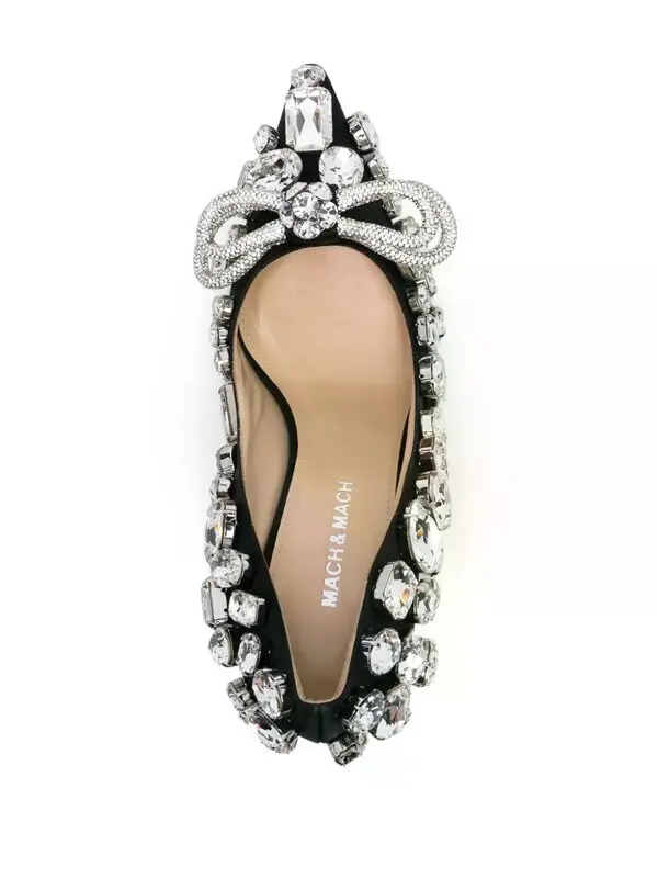 Mach & Mach 80mm Crystal-embellished Satin Pumps