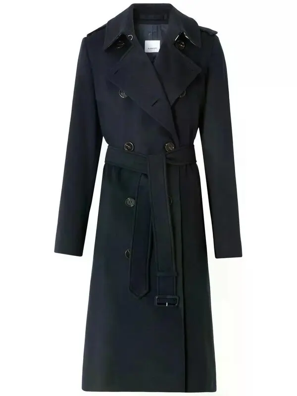 Burberry Kensington Cashmere Trench Coat - Blue