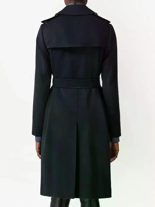 Burberry Kensington Cashmere Trench Coat - Blue