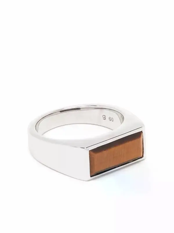 Tom Wood Peaky Tiger Eye Ring - Silver
