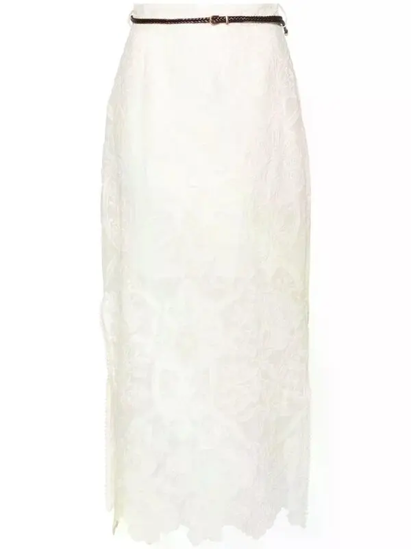 Zimmermann Ottie Embroidered Midi Skirt