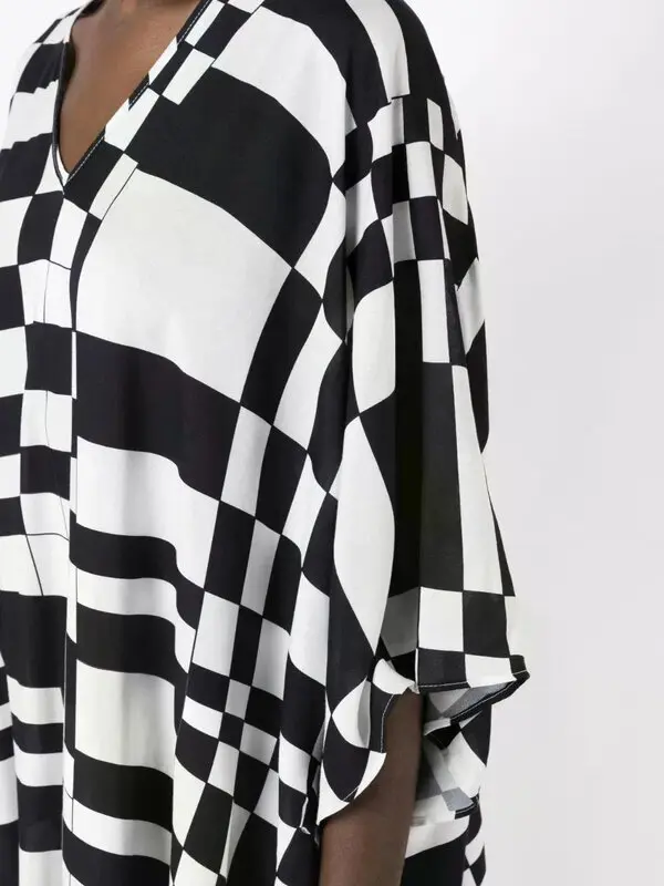 AMIR SLAMA Geometric-print Wide-sleeved Blouse