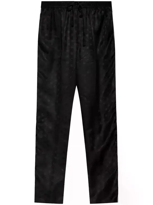 Dolce & Gabbana Logo-jacquard Silk Trousers - Black