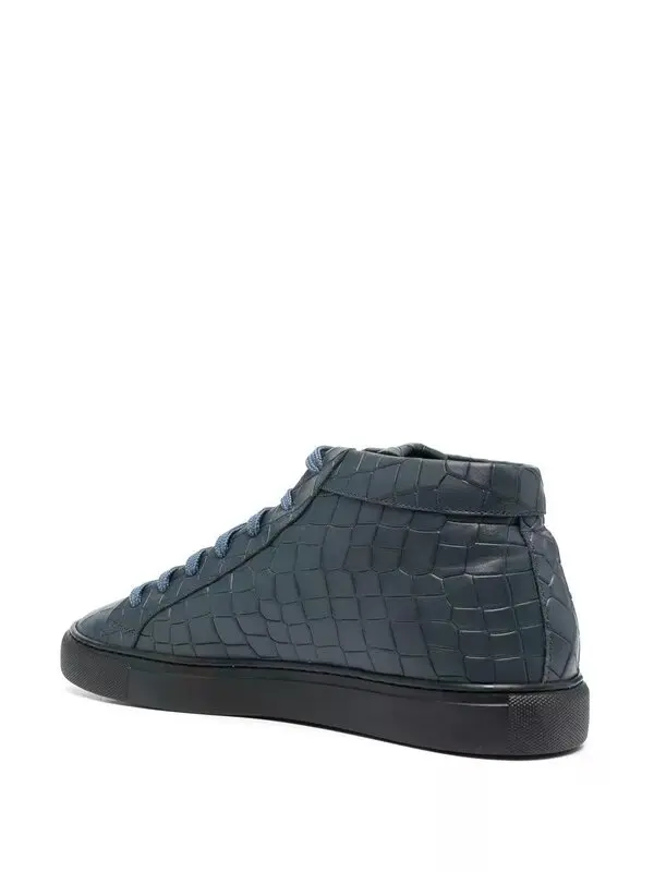 HIDE&JACK Croco-embossed High-top Sneakers - Blue