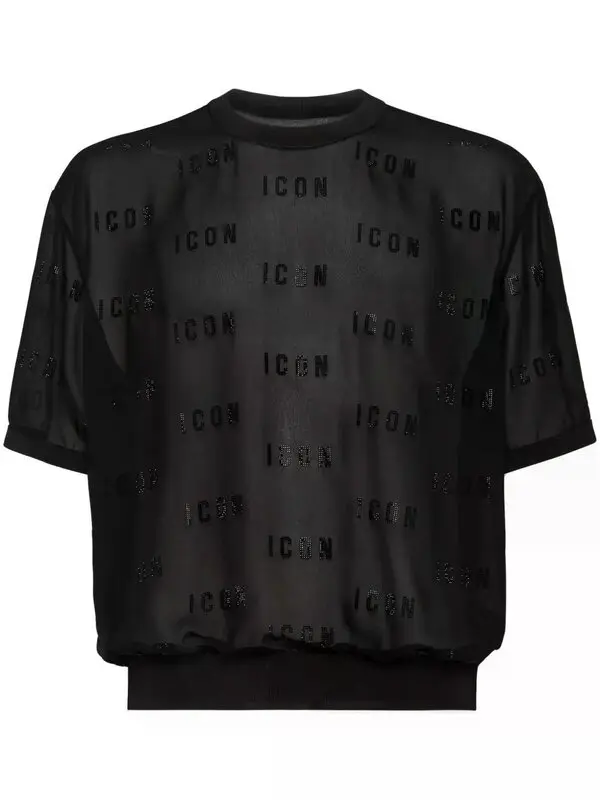 Dsquared2 Logo-appliqué Mesh T-shirt