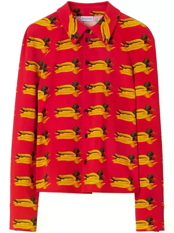 Burberry Monogram Pattern Spread-collar Shirt