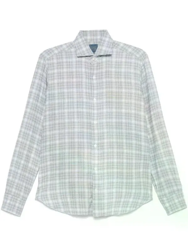 BARBA NAPOLI Checked Shirt - Blue