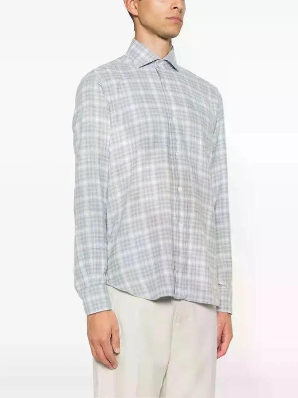 BARBA NAPOLI Checked Shirt - Blue
