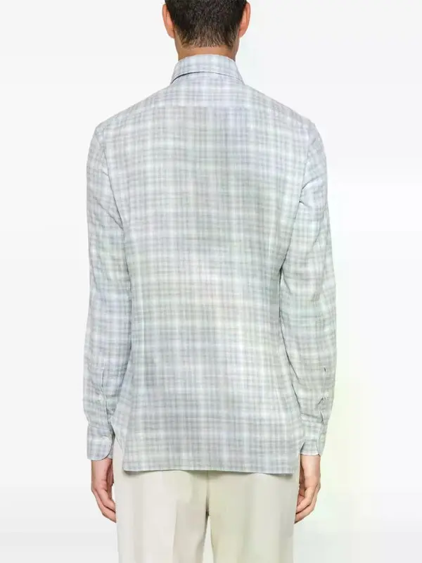 BARBA NAPOLI Checked Shirt - Blue