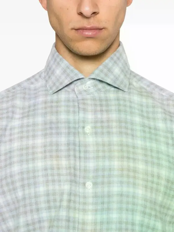 BARBA NAPOLI Checked Shirt - Blue