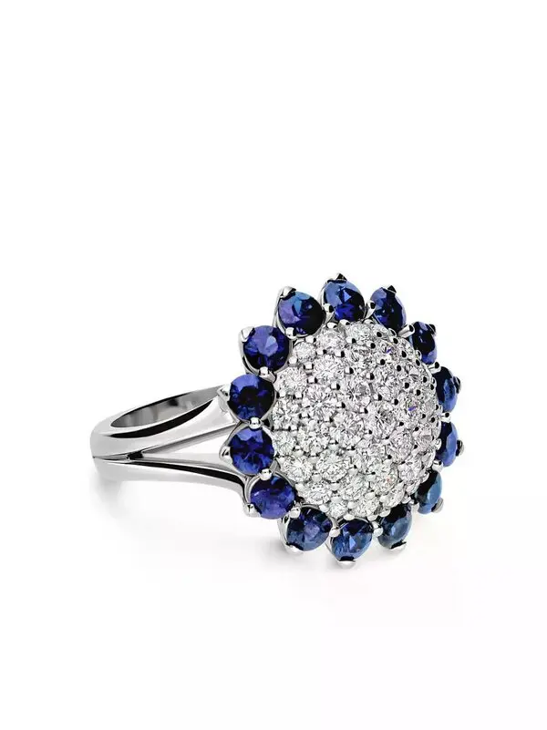 LEO PIZZO 18kt White Gold Diamond And Sapphire Ring
