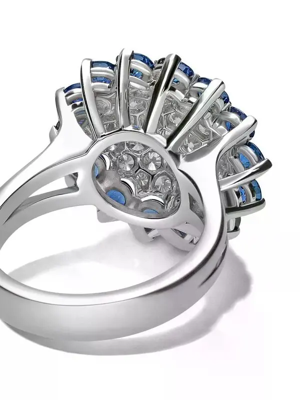 LEO PIZZO 18kt White Gold Diamond And Sapphire Ring