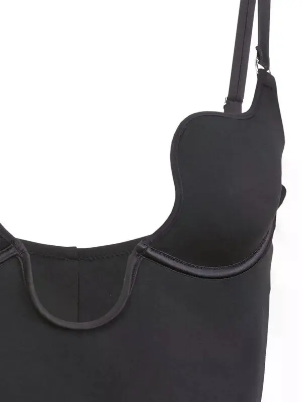 FLEUR DU MAL Le Stretch Micro Seduce U-plunge Bodysuit - Black