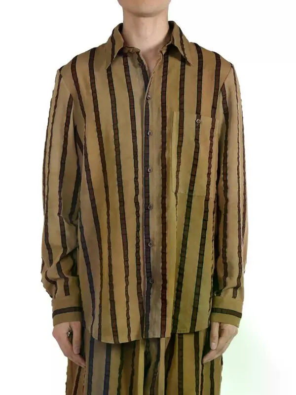 UMA WANG Striped Tab Shirt
