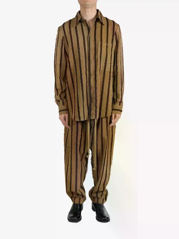 UMA WANG Striped Tab Shirt