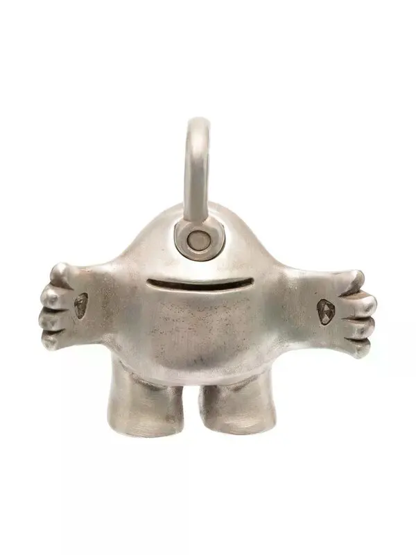 PARTS OF FOUR Diamond-encrusted Keyring - Silver