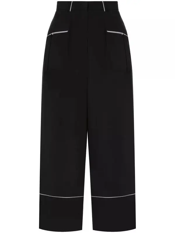 A.M.G. Contrast-piping Pajama Trousers - Black