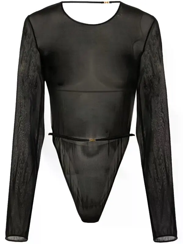Saint Laurent Open-back Crepe Bodysuit