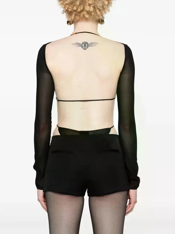 Saint Laurent Open-back Crepe Bodysuit