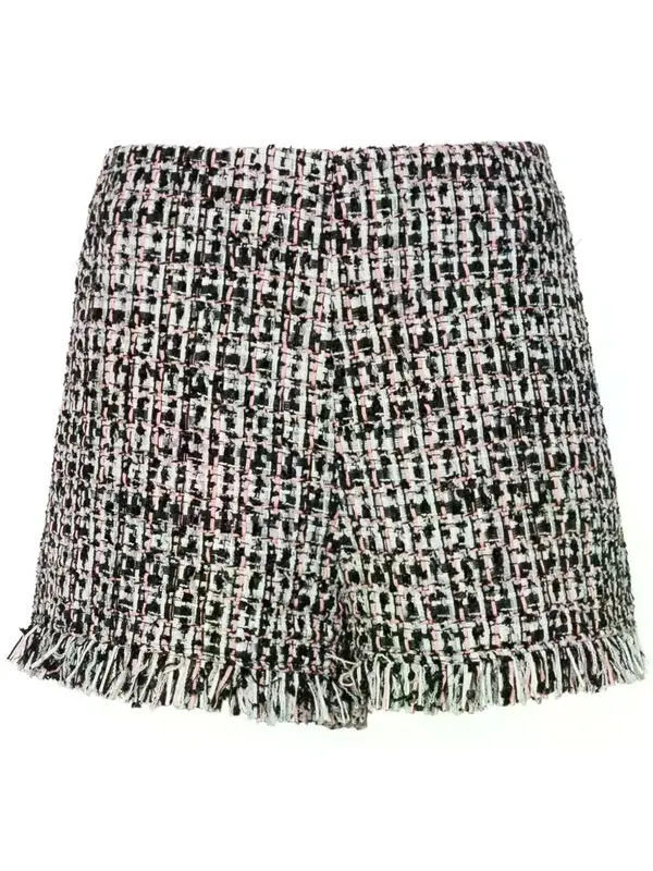 SELF-PORTRAIT Tweed Fringed Shorts