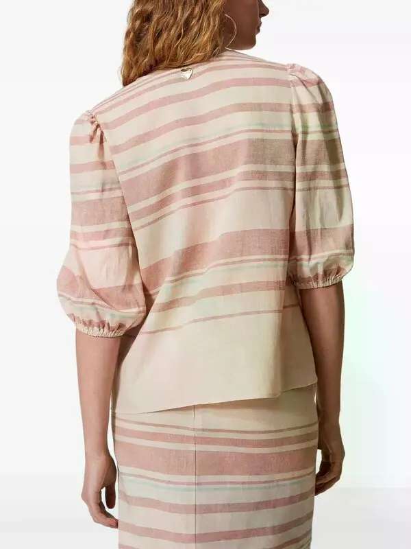 TWINSET Striped Embroidered Blouse