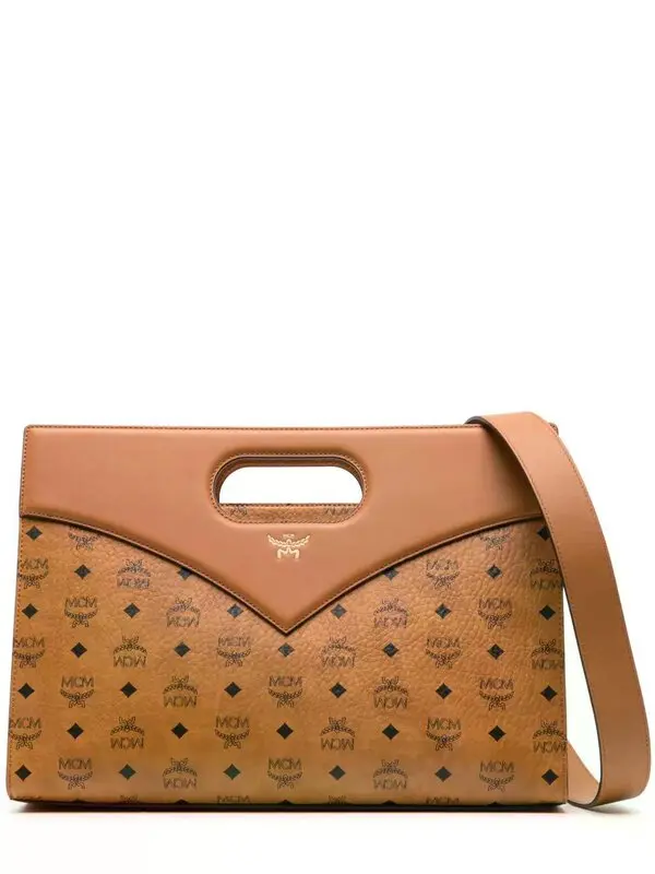 Mcm Diamond Visetos-print Tote Bag - Brown