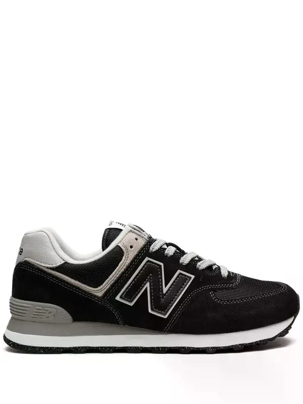 NEW BALANCE 574 Suede Mesh Panelled Lace-up Sneakers - Black