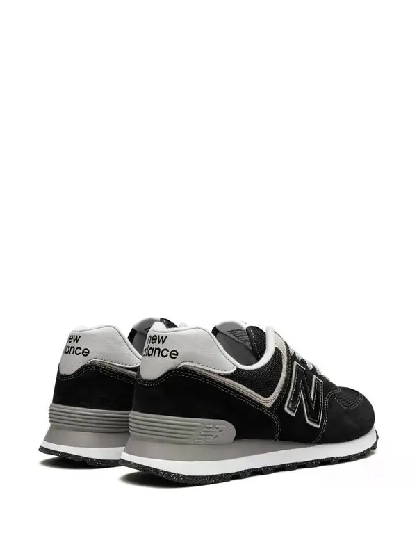 NEW BALANCE 574 Suede Mesh Panelled Lace-up Sneakers - Black