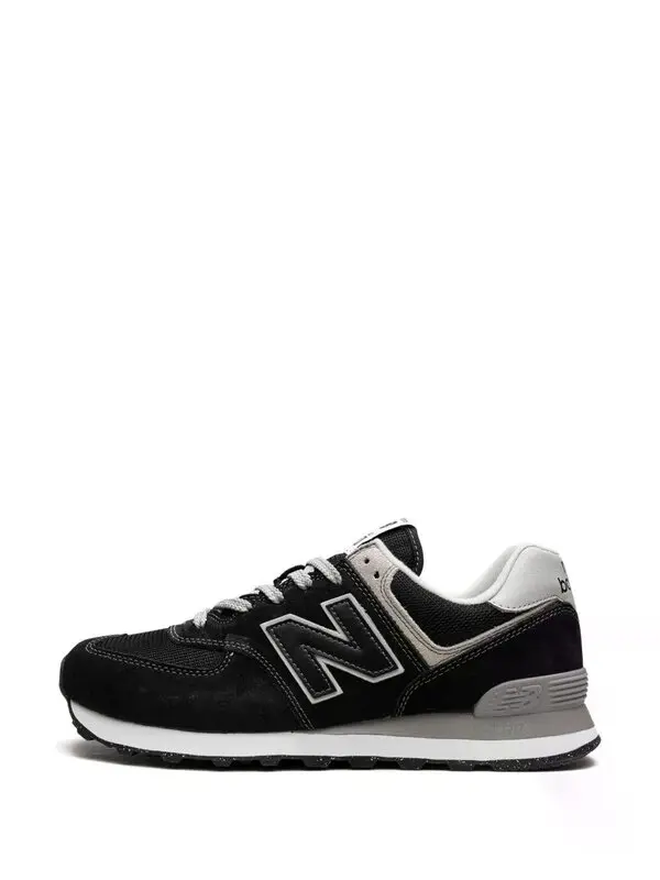 NEW BALANCE 574 Suede Mesh Panelled Lace-up Sneakers - Black