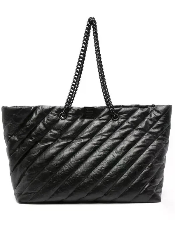 Balenciaga Large Crush Quilted Tote Bag - Black