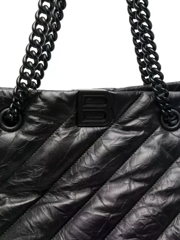 Balenciaga Large Crush Quilted Tote Bag - Black