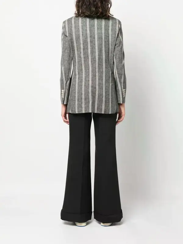 CIRCOLO 1901 Double-breasted Striped Stretch-cotton Blazer