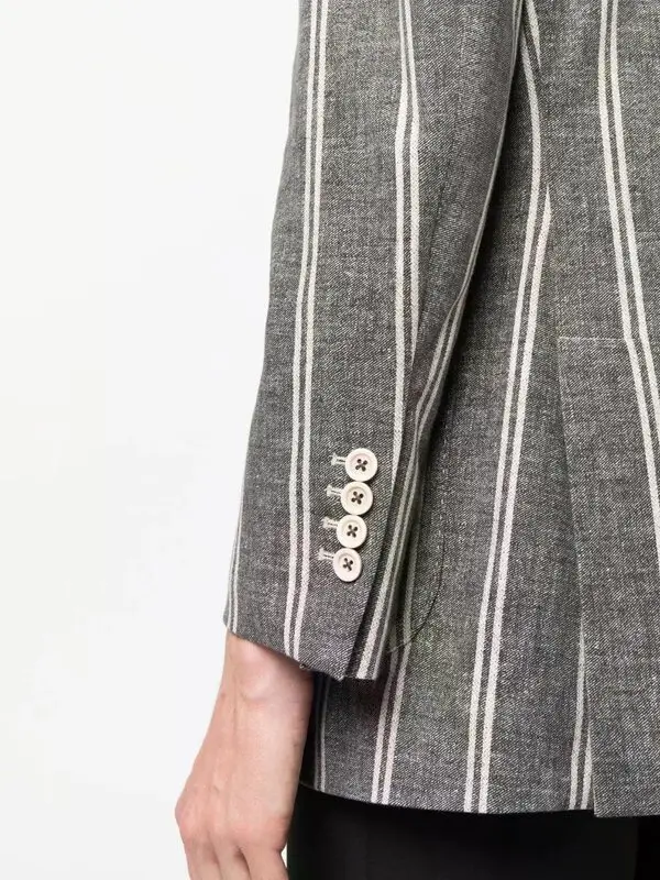 CIRCOLO 1901 Double-breasted Striped Stretch-cotton Blazer