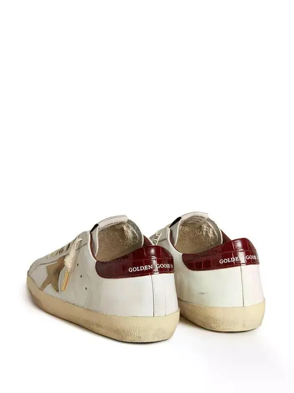 GOLDEN GOOSE Super-star Sneakers With Suede Star And Croc-print Leather Heel Tab