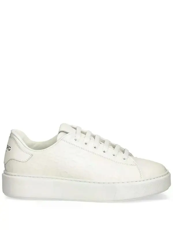 Iceberg Leather Sneakers With Embossed Logo Detail
