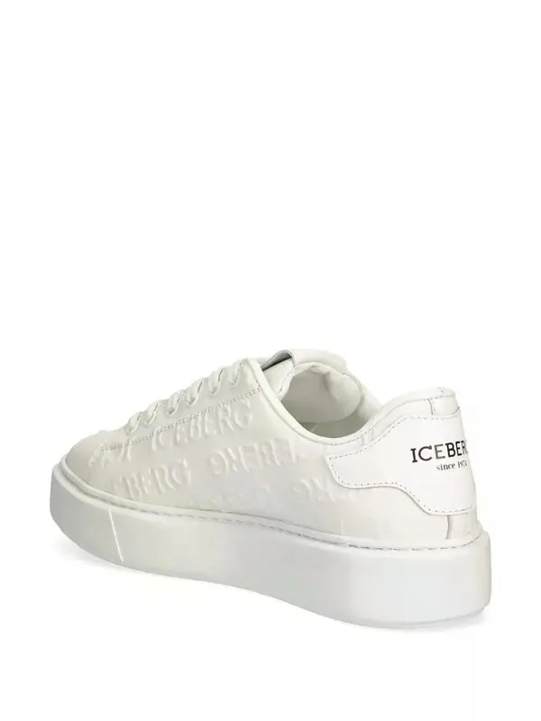 Iceberg Leather Sneakers With Embossed Logo Detail