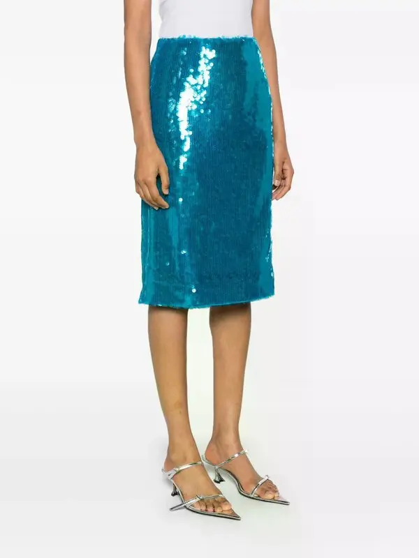 16Arlington Delta Sequinned Midi Skirt - Blue