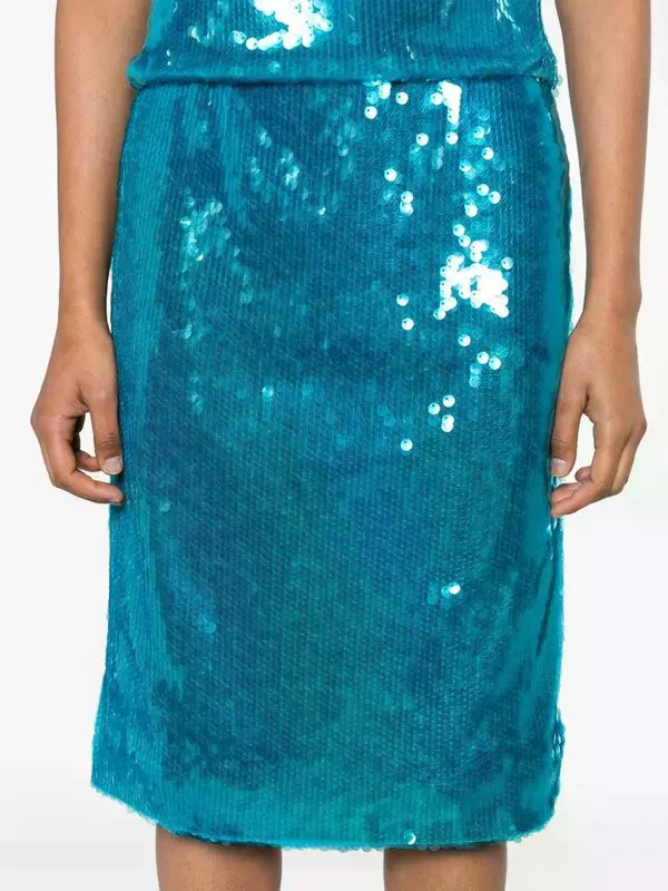 16Arlington Delta Sequinned Midi Skirt - Blue